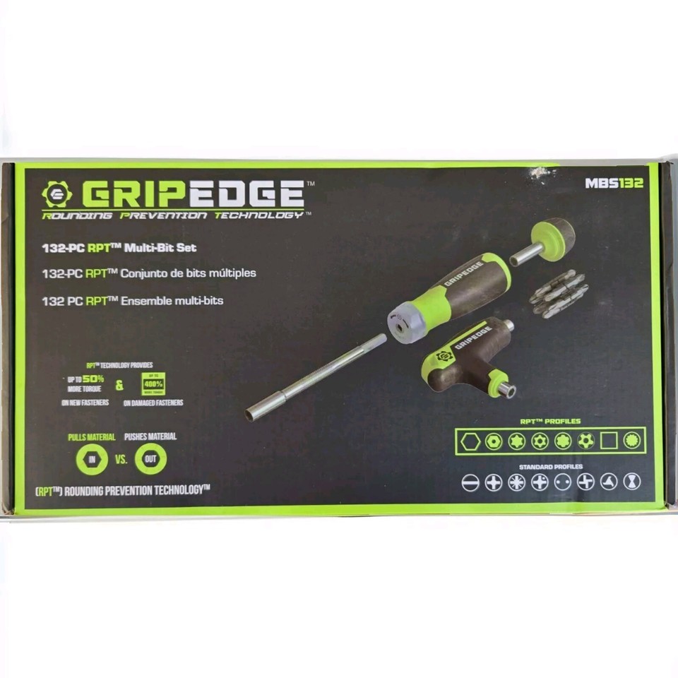 Grip Edge Tools 132-PC R.P.T. Multi-Bit set MBS132 NEW WITH WARRANTY ...