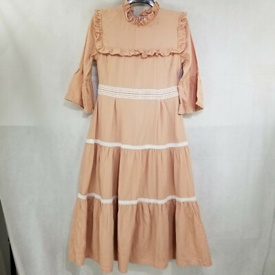 Hiso Hiso Womens Dress Prairie Cottage Core Style Lace Trim Size L ...