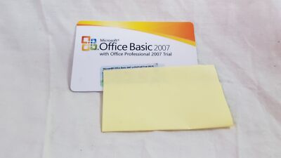 Microsoft Office 2007 Basic COA Card with Serial Number ONLY!! No DVD ...