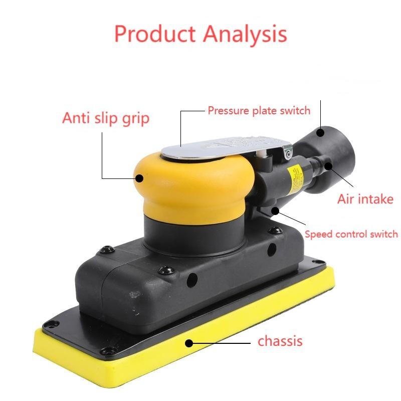 Orbital Sander with Dust Extraction Pneumatic Hook & Loop Palm Sander ...