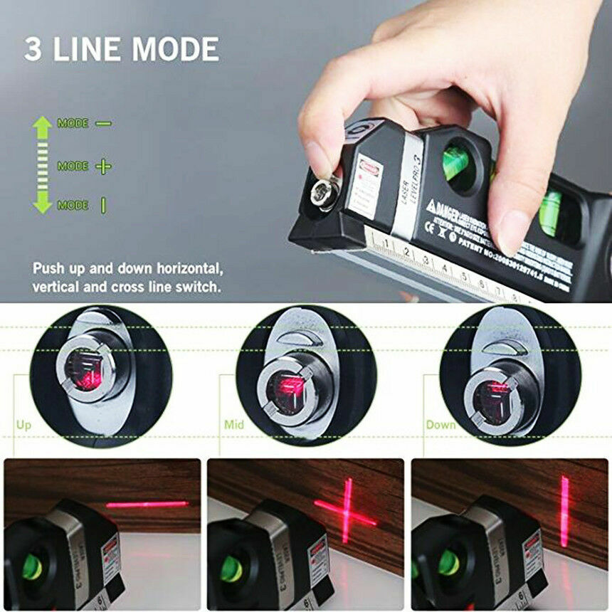 Multipurpose Laser Level Vertical Horizon Measuring Tape Aligner Metric ...