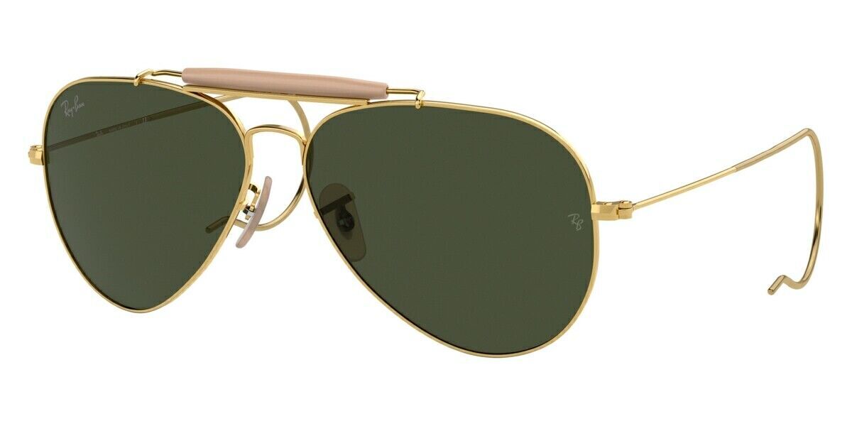 Ray-Ban Outdoorsman I RB3030 W3402 58 Unisex Aviator Sunglasses - Gold ...