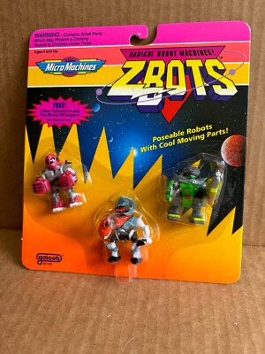 Micro Machines Z-Bots Robot Machines 3Pk Claxon Radius Neptoon Galoob 1993 MOC | eBay