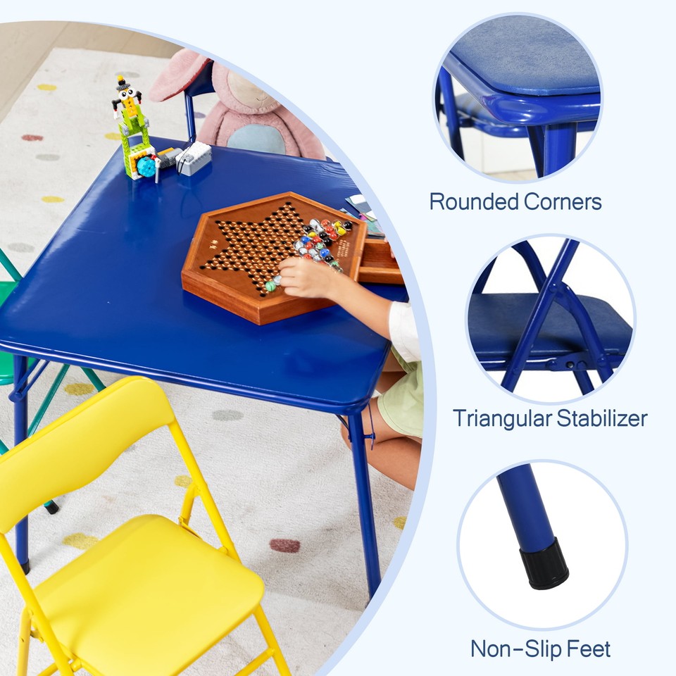 Kids Table and 4 Chairs Set, Folding Activity Table USA Free Shipping ...