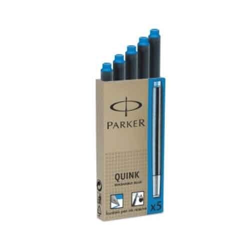 Parker Quink Fountain Pen Refill Cartridge Washable Blue Ink 5/Pk ...