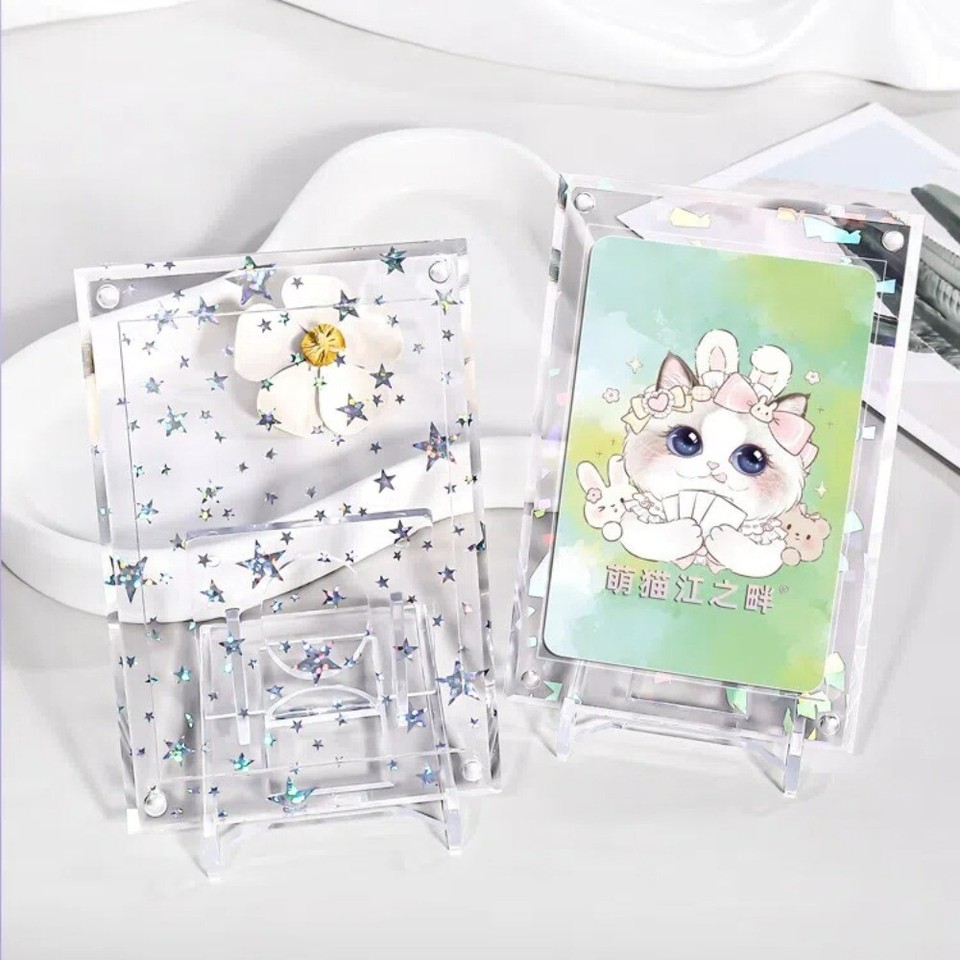 Card Storage Photo Card Display Stand Laser Badge Card Holder Rack | eBay