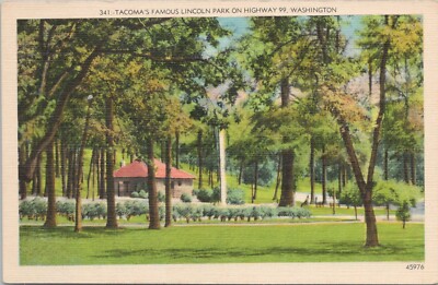 Linen PC * Washington Famous Lincoln Park in Tacoma Highway 99 -- 1940s ...