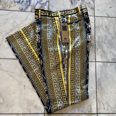 NWT STP-190 Prestige Mens Multi Color Designer Greek Key Pants Size 40 ...