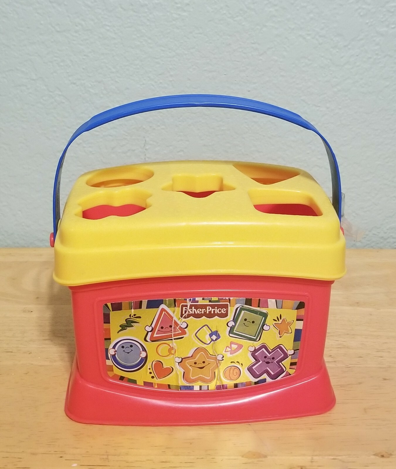 Fisher Price Shape Sorter Bucket Box Blocks Colors Toddler Toy 2006 Red ...