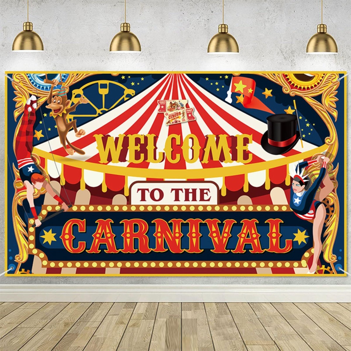 Vintage Carnival Backdrop Vintage Burst, Circus Or Retro Carnival...