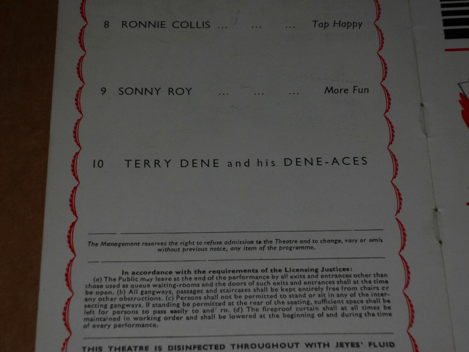 Terry Dene & Aces 1958 UK Hippodrome, Birmingham Concert Programme ...