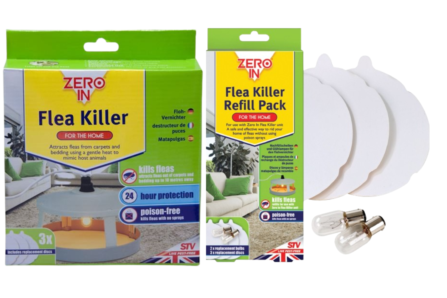 Zero In Flea Trap Killer Fleas Kills Flea Poison Free Sticky Refill ...
