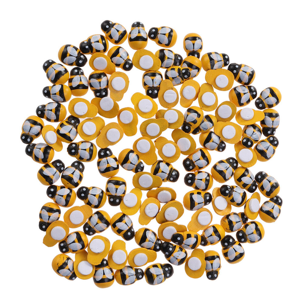 300PCS Wooden Buttons DIY Green Bee Design Wood Buttons Craft ...