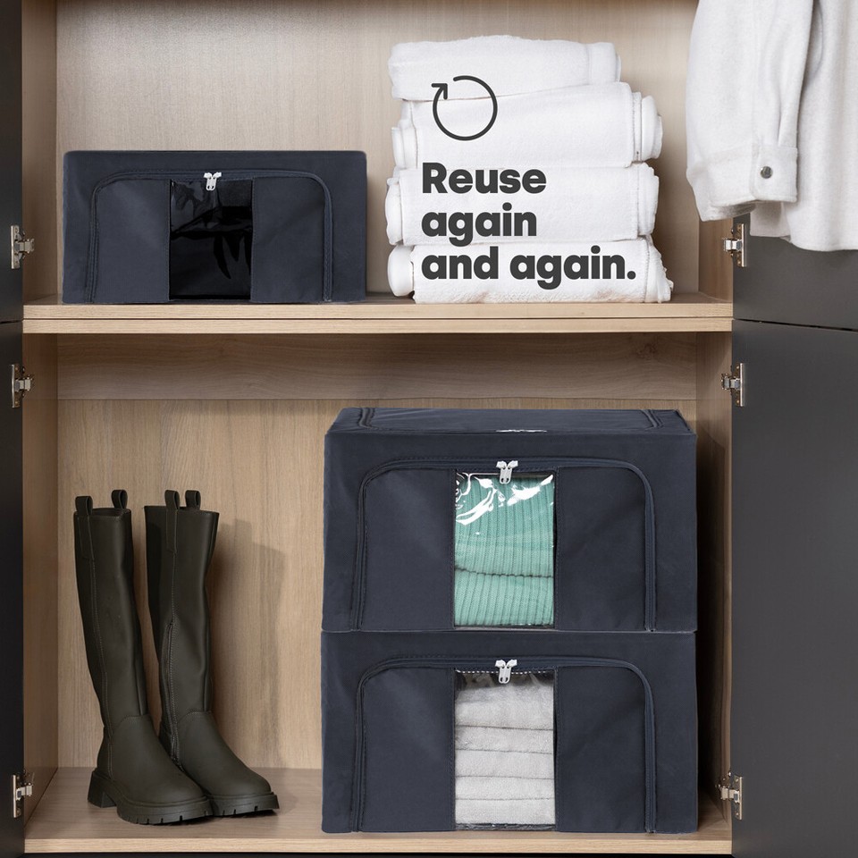 Clothes Storage Bags Zipped Organizer Underbed Wardrobe Cube Closet ...