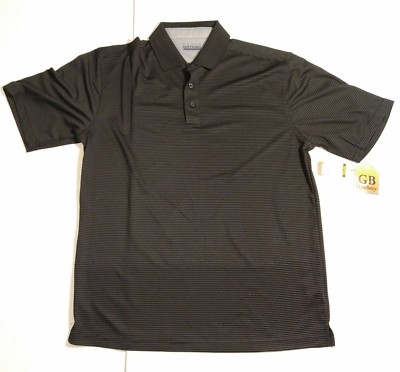 S M Choose Size Men's shirt NWT Basic Editions Polo style Black Stripes ...