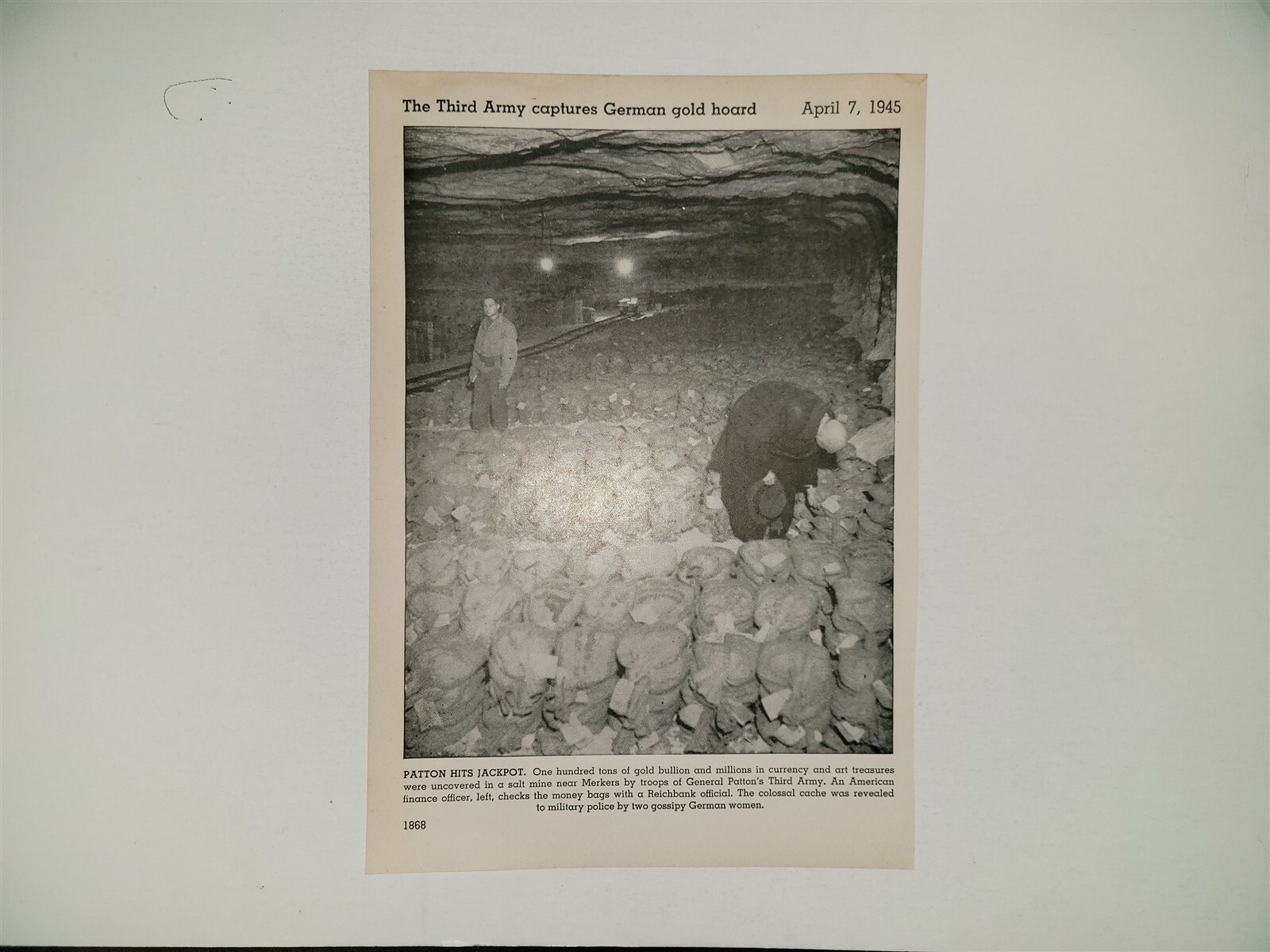 Nazi Gold Hoard Third Army Captures 100 tons Gold Bullion 1945 WW2 ...