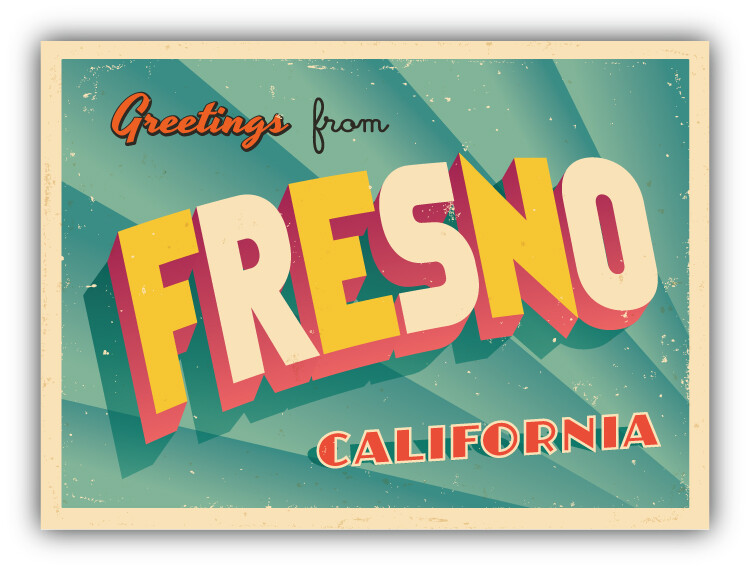 Fresno City USA Vintage Greeting Label Car Bumper Sticker Decal ...