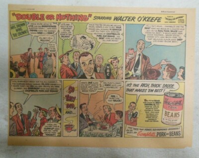 Campbell's Soup Ad: Walter O'Keefe Pork and Beans ! from 1950's 7.5 x ...