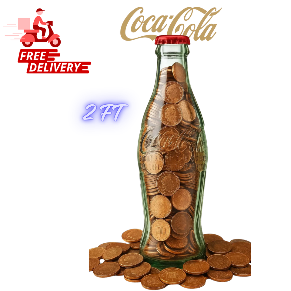 2FT Giant Coca Cola Money Bottle Plastic Bottle Saving Coin Piggy Bank ...