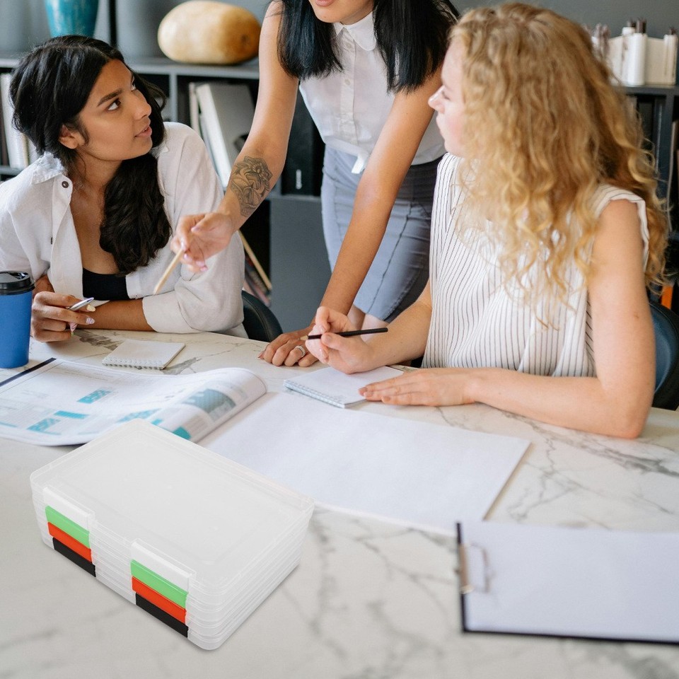 4 Pcs A5 Paper Storage Box Photo Boxes Office Work Business Card ...