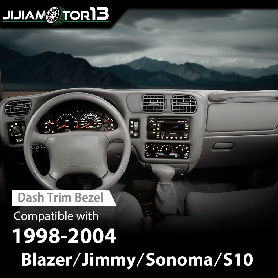 GRAY DASH BEZEL DOUBLE DIN FIT FOR 98-04 CHEVY S-10 GMC SONOMA JIMMY ...