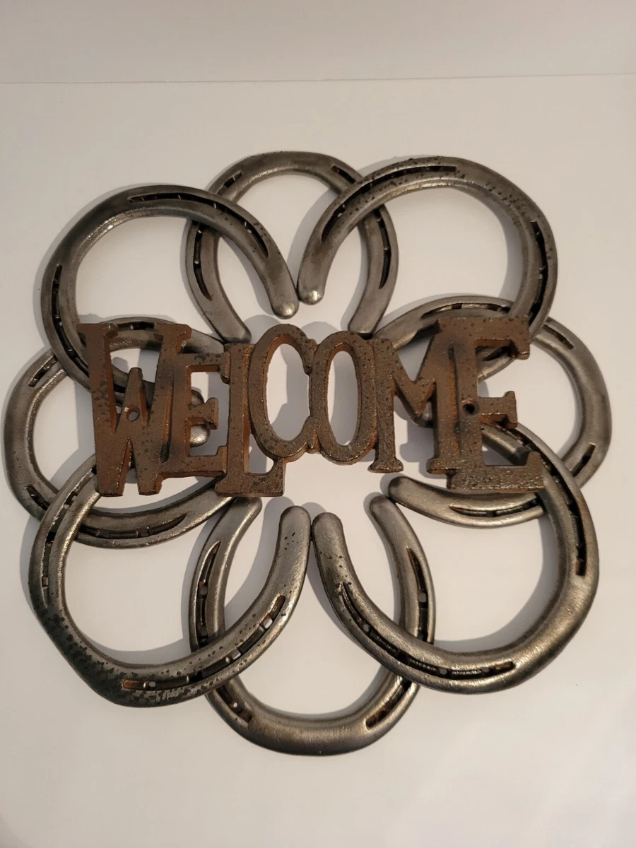 Welcome Sign Made From Horseshoes