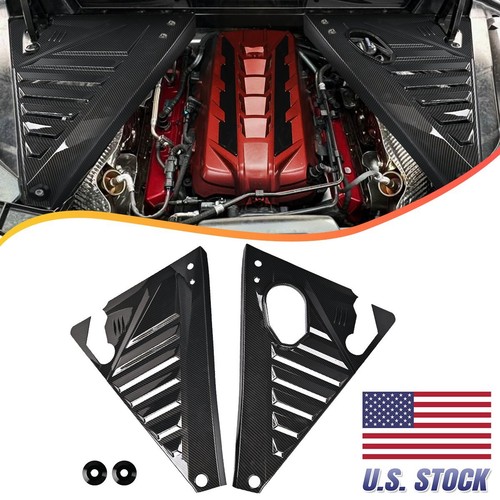 For Corvette C8 Z51 Z06 Carbon Fiber Rear Engine Bay Corner Cover Panel ...