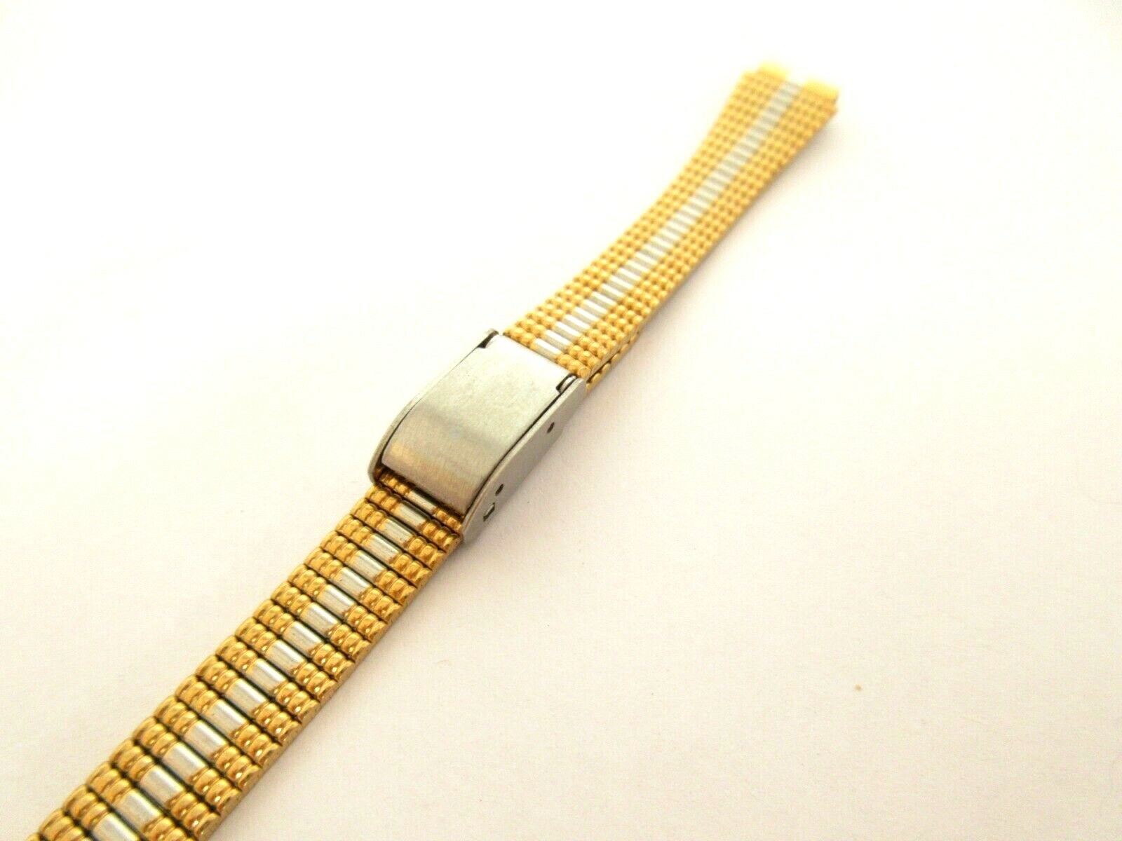 Two Tone Silver Stainless Steel 10mm Watch Strap Adjustable Sliding ...