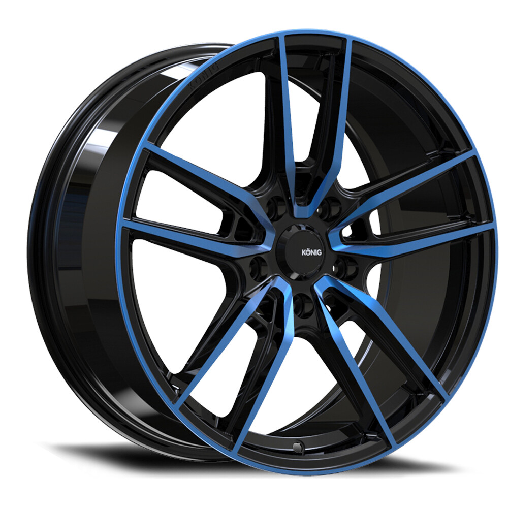 KONIG Myth 17X8 5X114.3 Offset 43 Gloss Black/Blue Tint Clearcoat (Qty ...