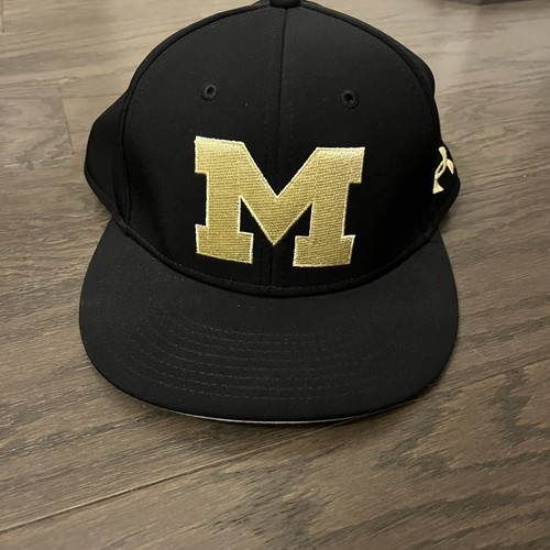 University Of Michigan Letter M Logo L Cap Hat Black Embroidery Under ...