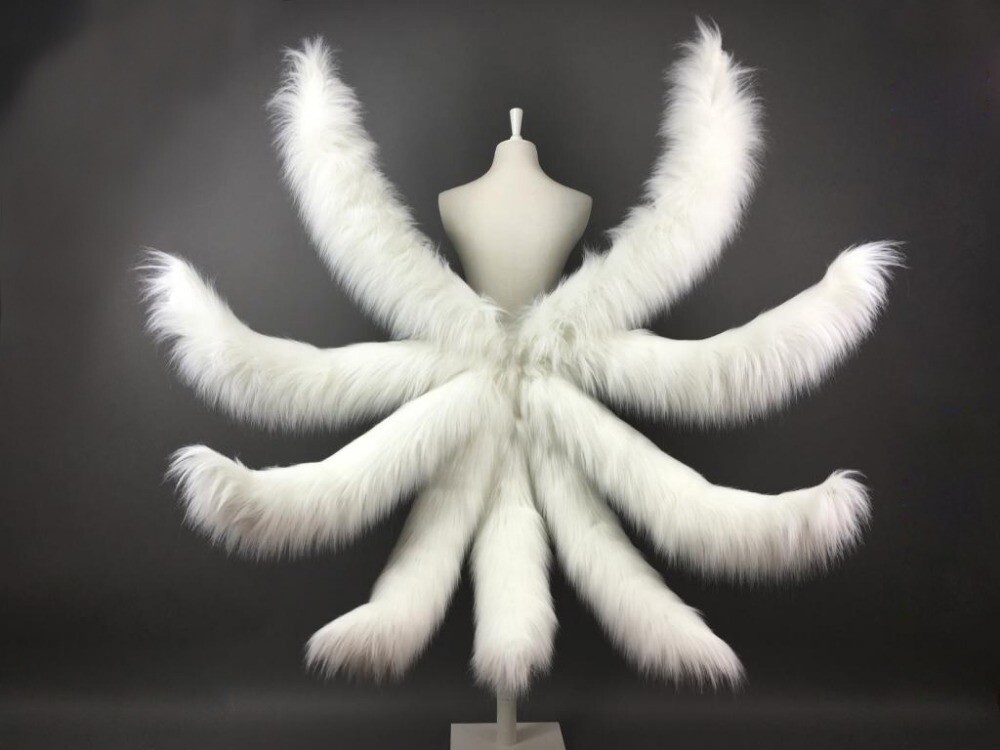 Legends LOL KDA Ahri Nine-Tailed Cosplay Fox Tails Prop Halloween Party ...