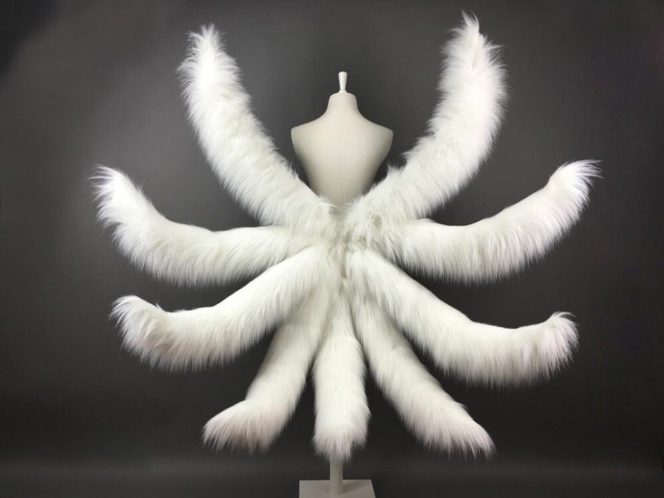 Legends LOL KDA Ahri Nine-Tailed Cosplay Fox Tails Prop Halloween Party ...