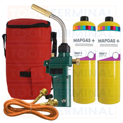 Plumbers Hot Bag 2 x Mapp Map Gas Blow Torch Extension Hose Solderding ...