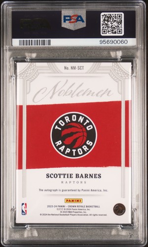 2023 PANINI CROWN ROYALE NOBLEMEN AUTOS #NMSCT SCOTTIE BARNES 85/99 PSA ...