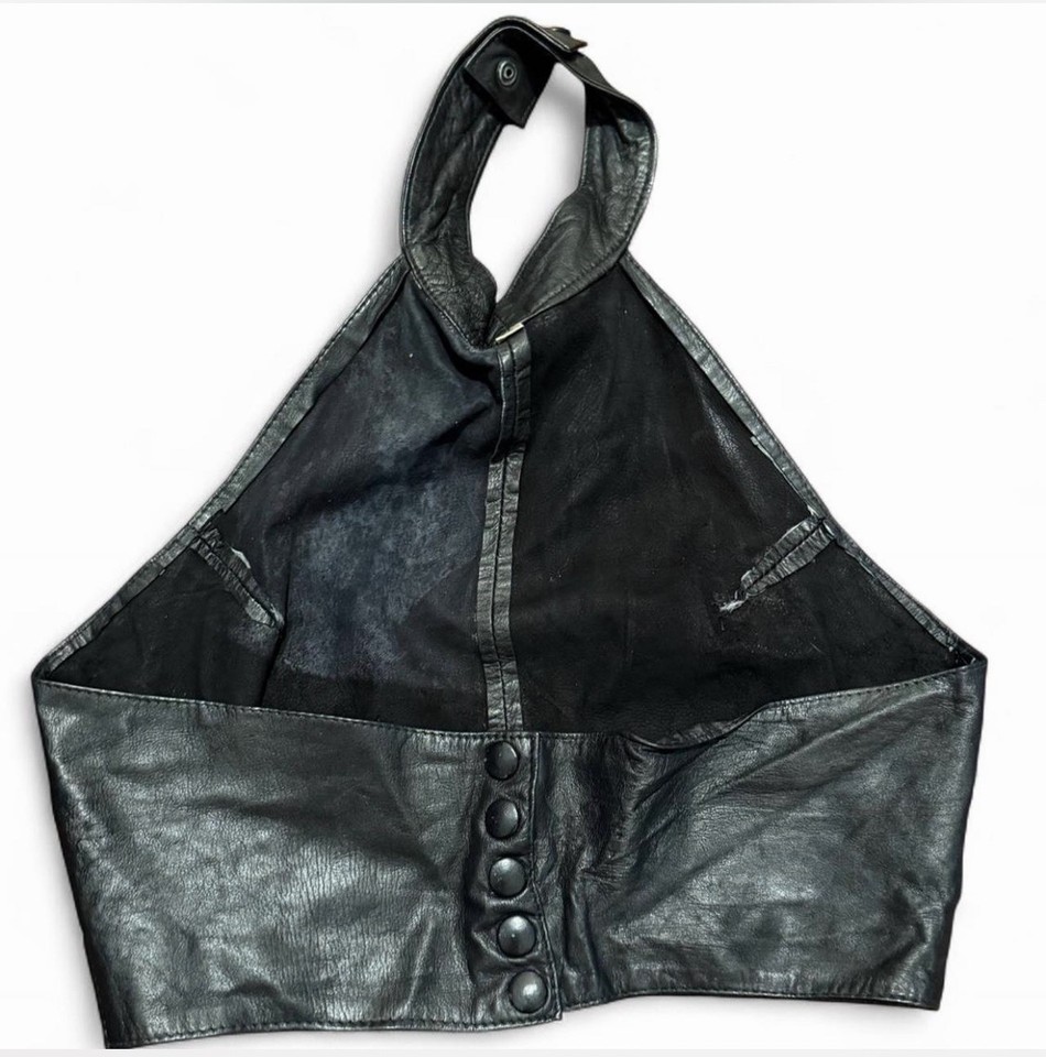 Genuine Leather Vintage Halter Biker Top | eBay