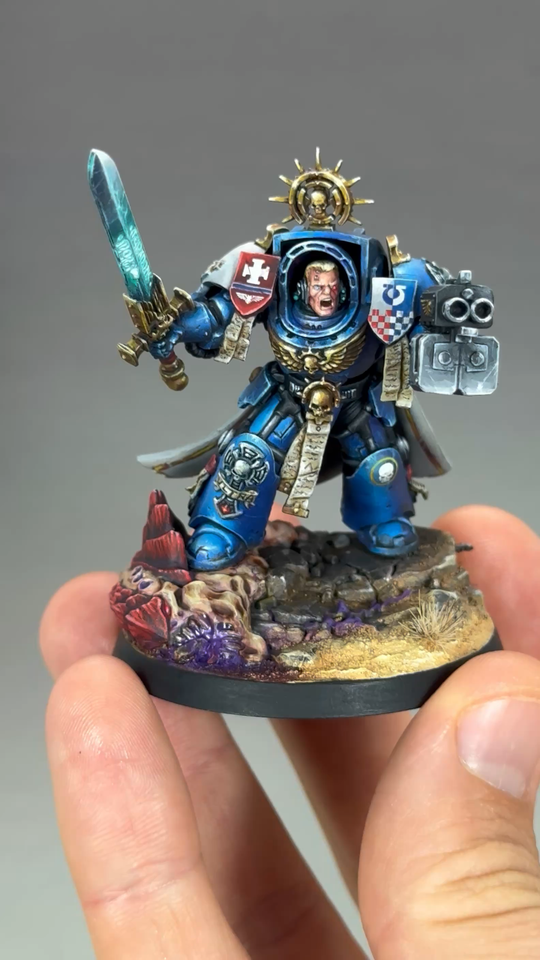 Painted Ultramarines Captain in Terminator Armour Miniature Leviathan ...