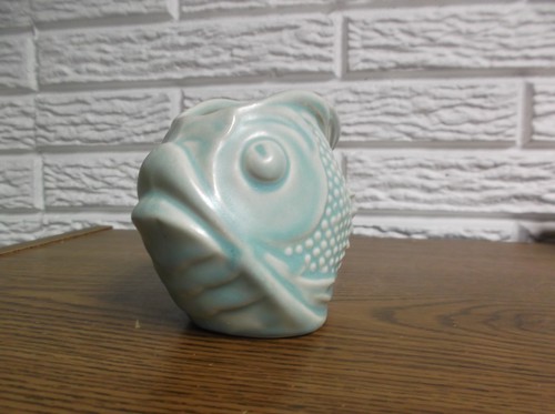 Vintage MCCOY Pottery Aqua Glaze FISH Flower Holder Planter c. Late ...