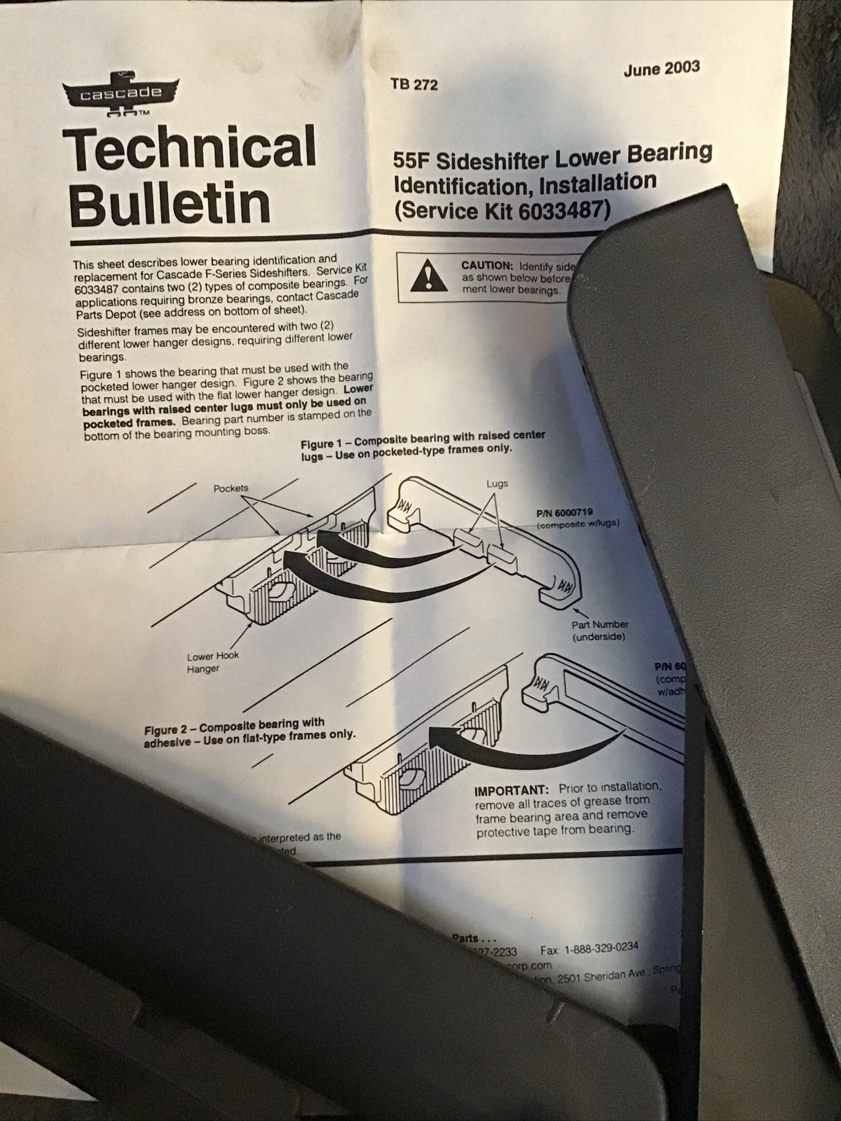 CASCADE CORP. 6033487 REPLACEMENT PARTS( 2 PIECE) | eBay