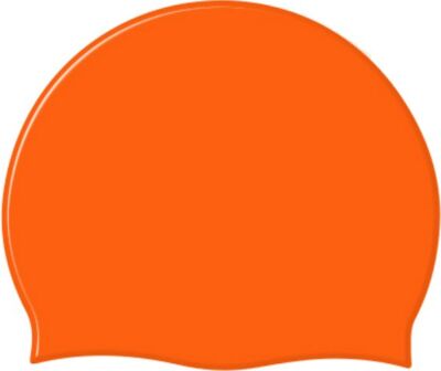 SILICONE Waterproof ADULT Womens Female Ladies ORANGE Swim Cap Swimming ...