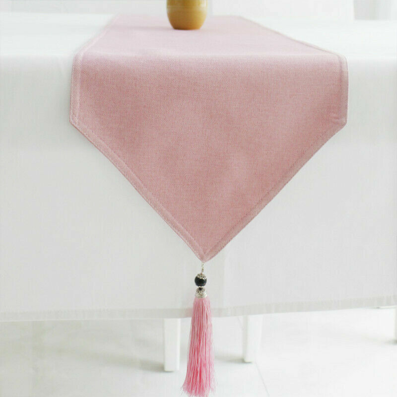 Cotton Linen Table Runner Tablecloth Pure Kitchen Dining Party Home ...