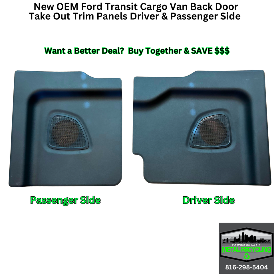 New OEM Ford Transit Cargo Van T/O Back Door, Interior Trim Panel Pass ...