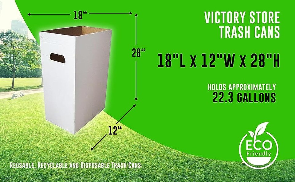 22.3 gallons Cardboard Trash Bin, Reusable, Recyclable and Disposable ...