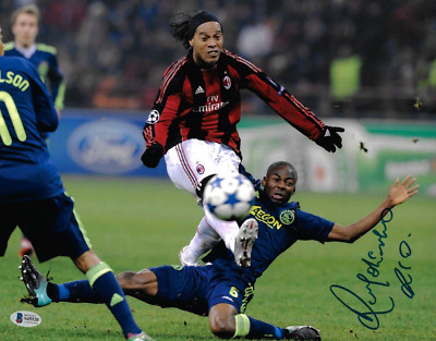 AC Milan Ronaldinho Signed 11x14 Photo Beckett BAS Sticker Only | eBay