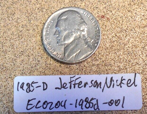 1985 D Jefferson Nickel Filled Mint Mark & "5", DDR Errors; Rare Old ...