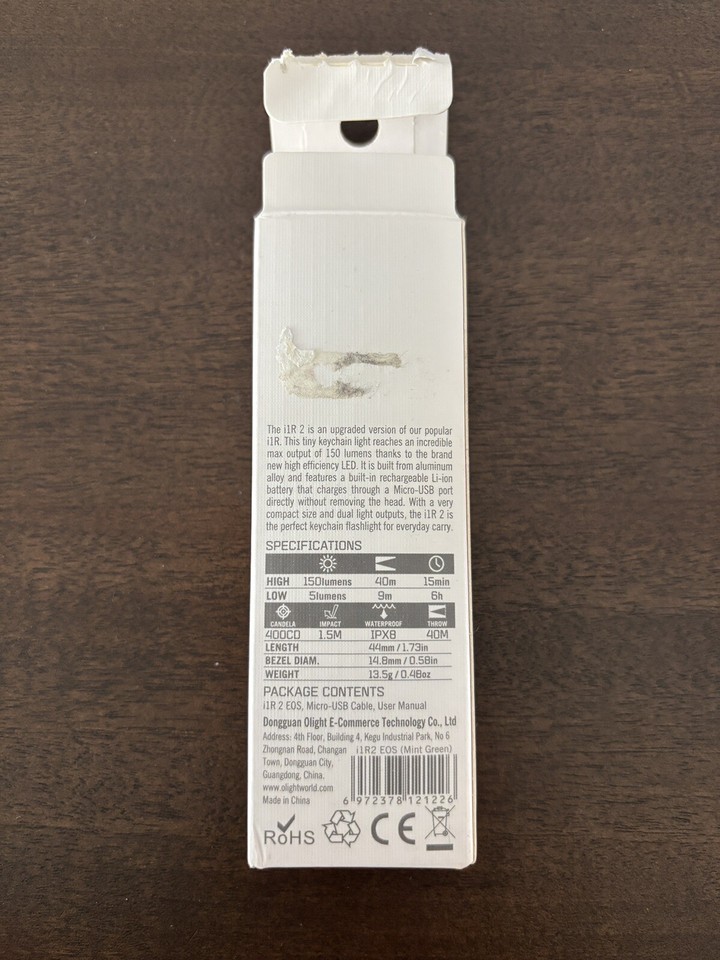 Olight i1R 2 EOS Keychain Flashlight Limited Edition Green (Open Box ...