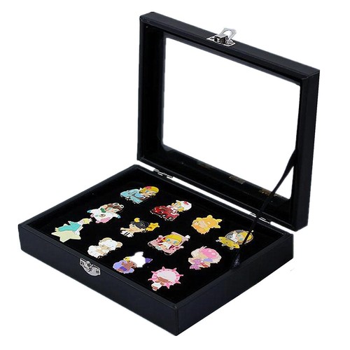 Black Pin Display Case Box 7.9''x 6'' Brooch Storage Lapel Jewelry ...