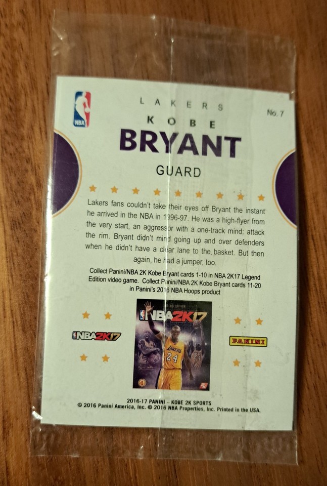 Panini 2k17 NBA HOOPS Kobe Bryant card #7 & #5 factory sealed 🔥 RARE ...