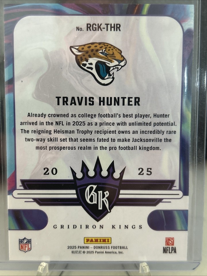 2025 Panini Donruss Travis Hunter Gridiron Kings Rookie Card RC #RGK ...