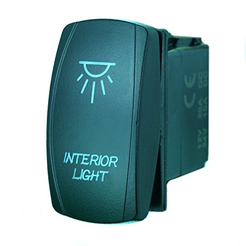 HPILISH 5 pin Laser Backlit Rocker Switch Interior Light 20A 12V On/Off ...