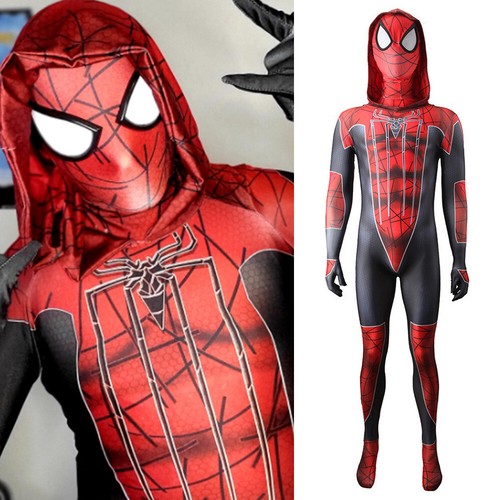 Amazing Spiderman Hood Jumpsuit Spider-man Bodysuit 3D Cosplay Costume ...